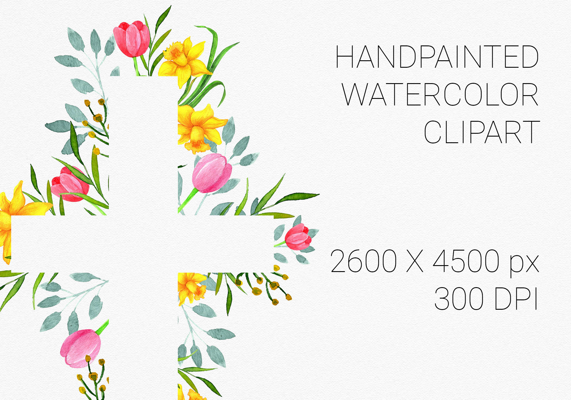 Daffodils Easter Cross Clipart. Religious Traditional Symbol Clipart ...