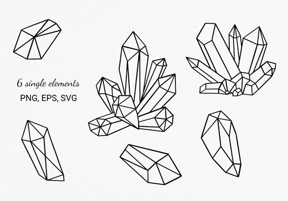 Crystal Cluster Svg Gem SVG Crystal Logo Clipart Gemstone - Etsy