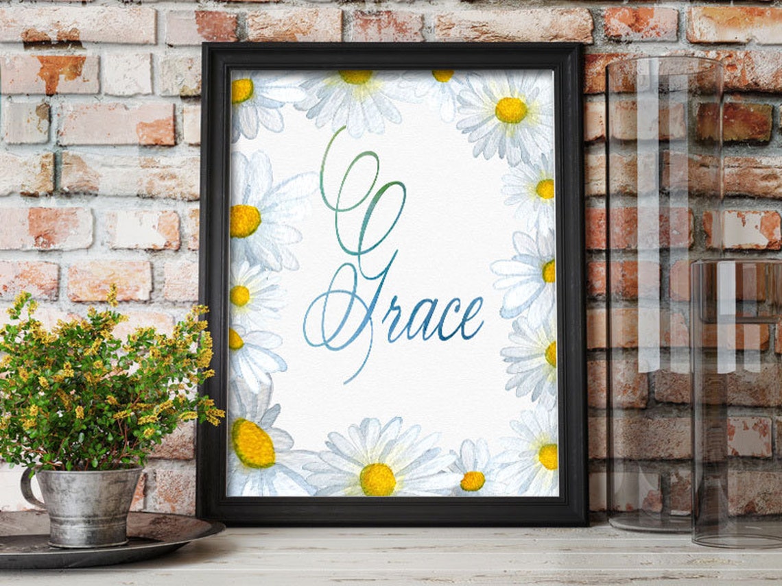 Grace Bible Printable Bible Typography Color Floral - Etsy