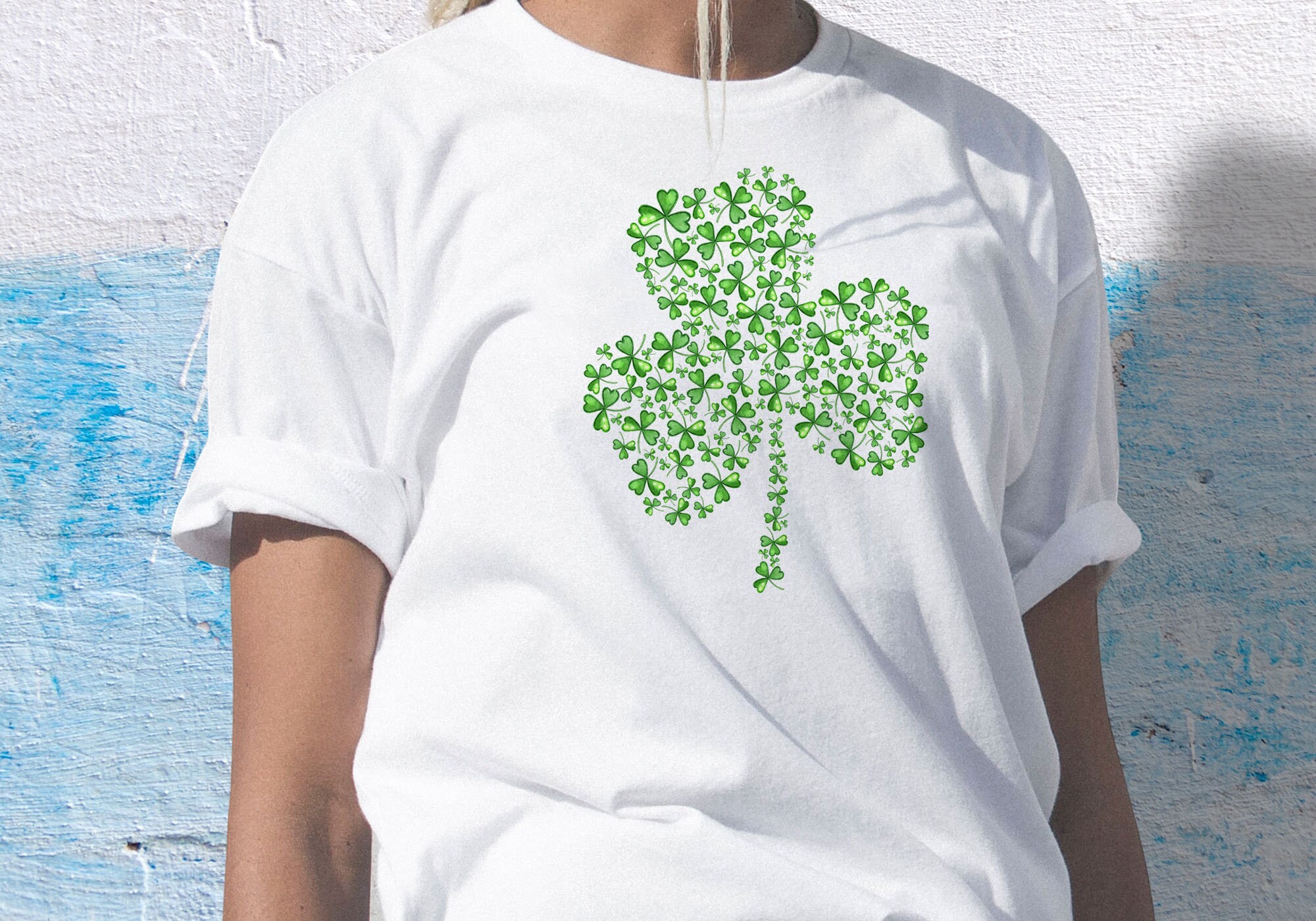 Green Lucky Shamrock, Watercolor Shamrock Clovers Clipart, St Patty's ...