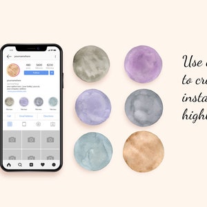 Watercolor Circles Clipart, Instagram Story Highlight Icons, Watercolor ...