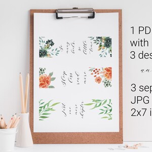 Printable Bookmarks Template PDF, Floral Bookmarks Set, Bookmarks ...