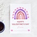 Pink Rainbow Printable Valentine's Card. Kid's Valentine Card. Boho ...