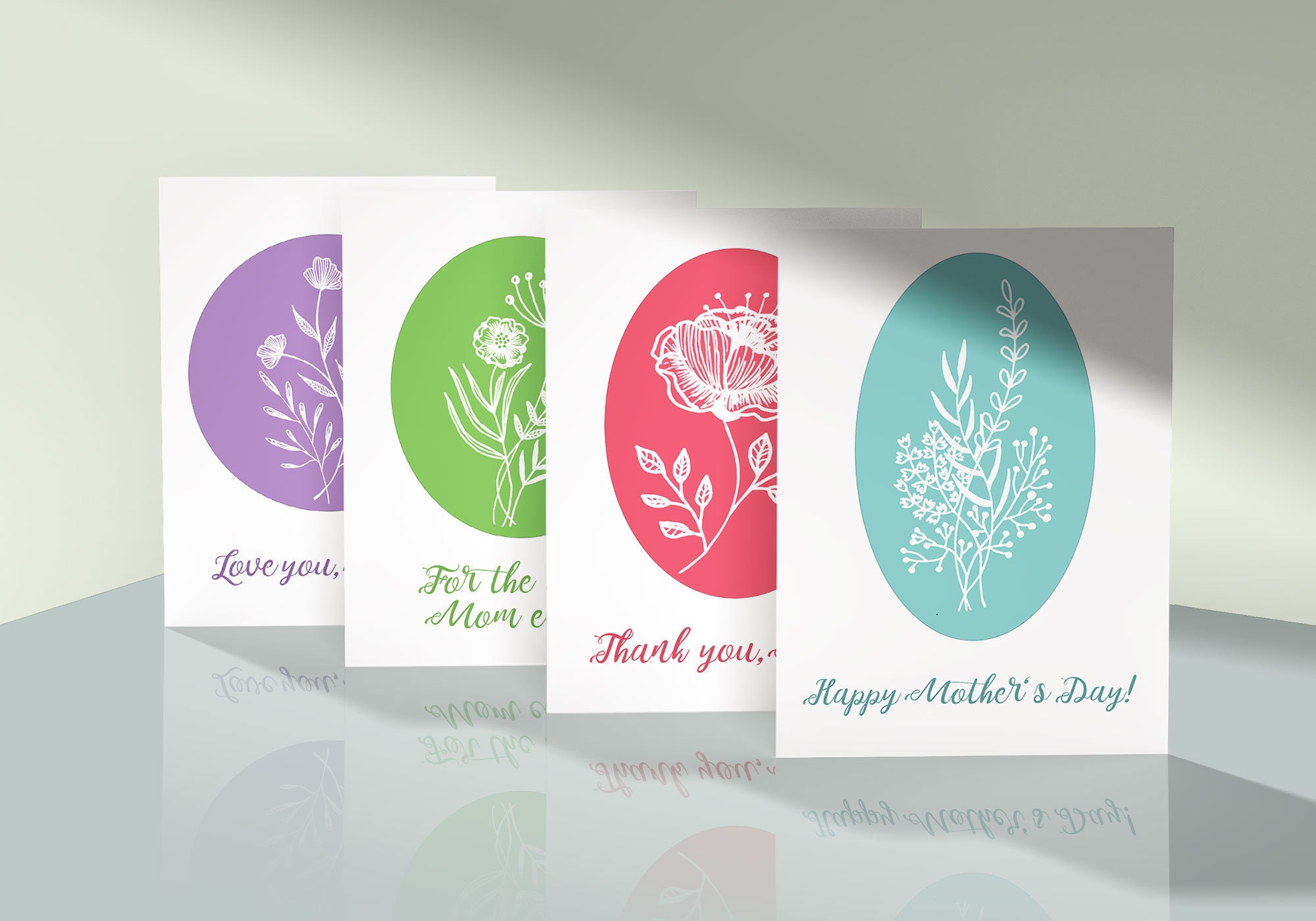 4 Mother's Day Cards. Printable Mothers Day Cardlove You - Etsy