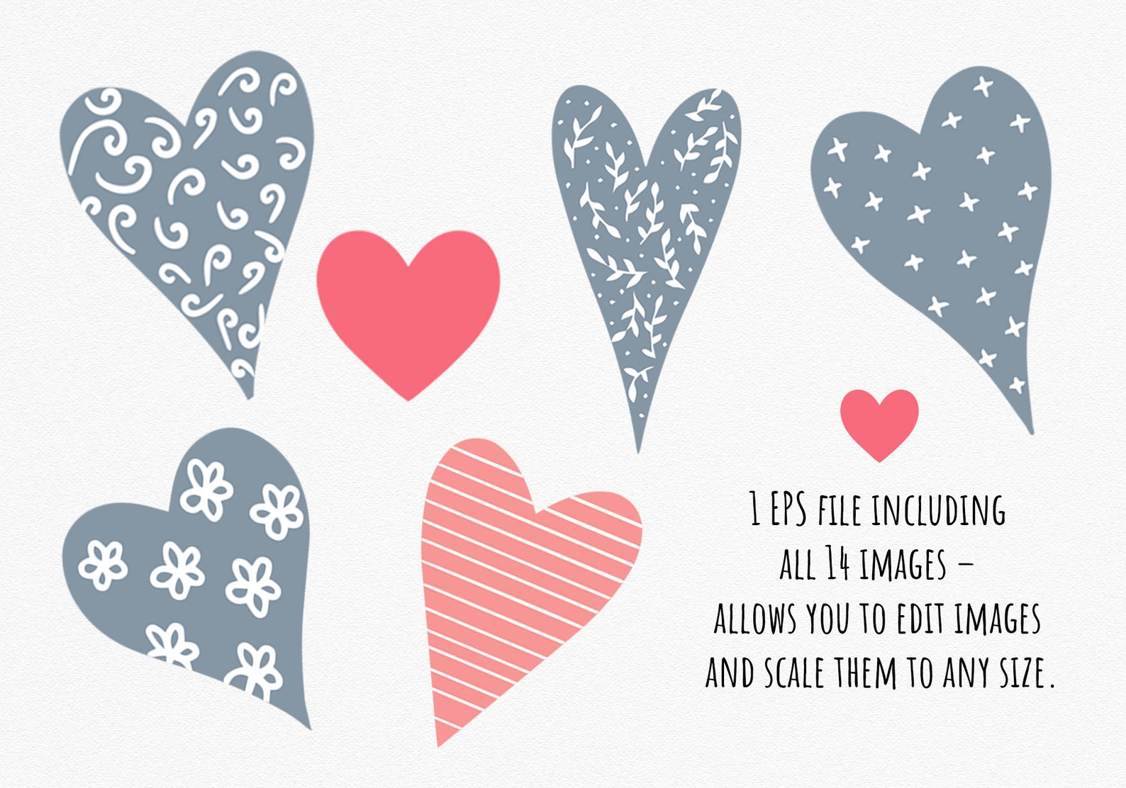 Valentine's Hearts Vector Clipart. 14 hearts vectors for | Etsy