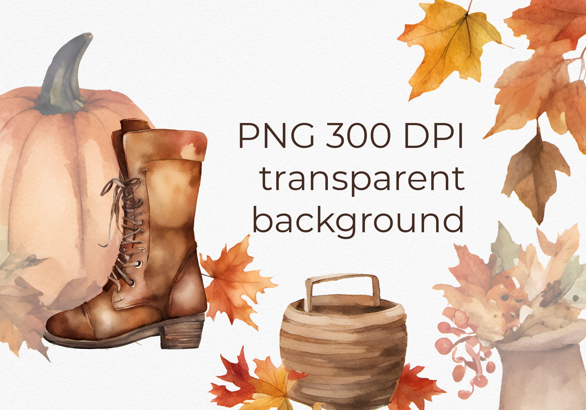 Cozy Fall, Watercolor Autumn Clipart, Halloween Pumpkins, Fall Png ...