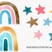 Watercolor Rainbow and Stars Clipart. Hand Painted Loose Nature Forms ...