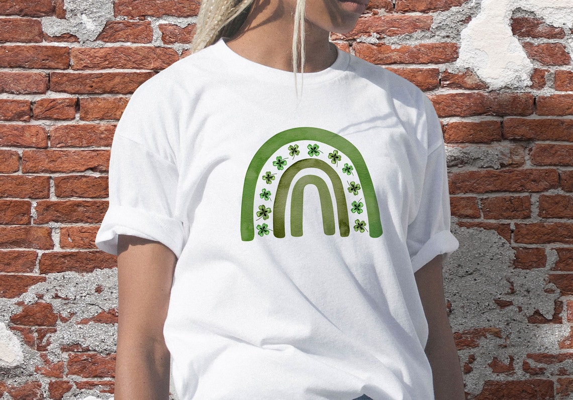 St.patrick's Day Clipart. Green Rainbow With Clover. Shamrock Rainbow ...