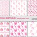 Pink and Purple Digital Papers With Dots, Flowers, Air Balloons and ...