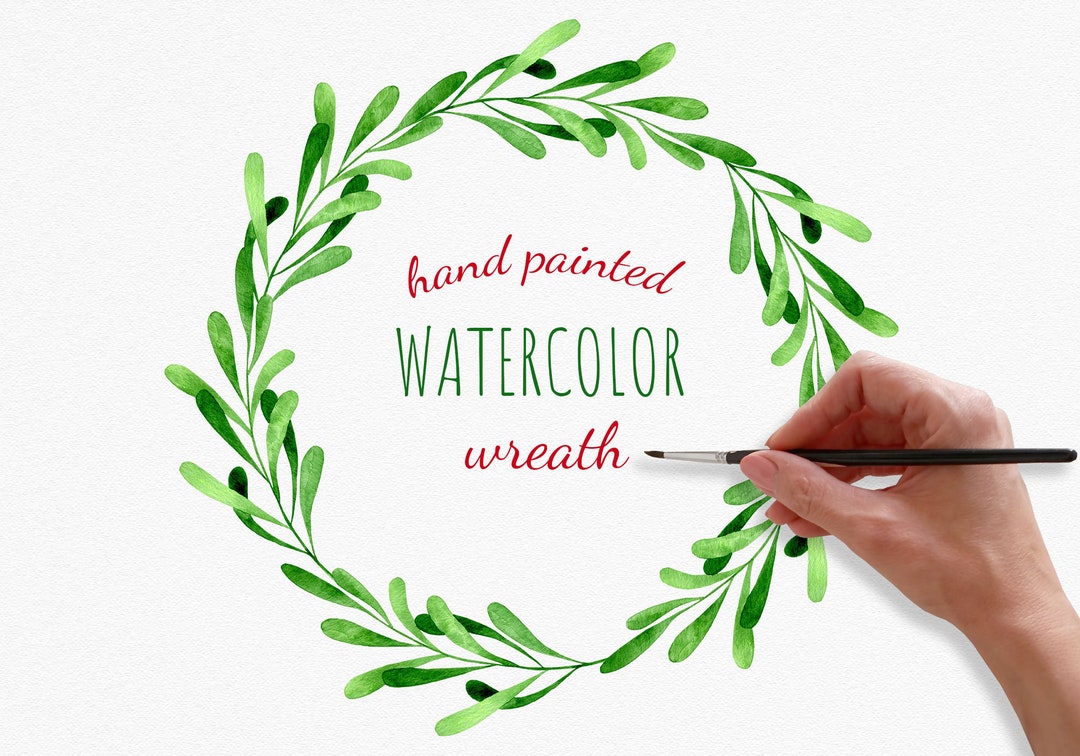 Mistletoe Wreath Clipart for Making Cards, Christmas Wreath Clipart ...