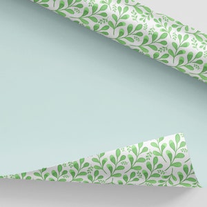Watercolor Green Leaves and Branches Seamless Digital Paper for Instant ...