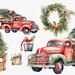 Watercolor Christmas Truck Clipart, Holiday PNG (digital Download) - Etsy