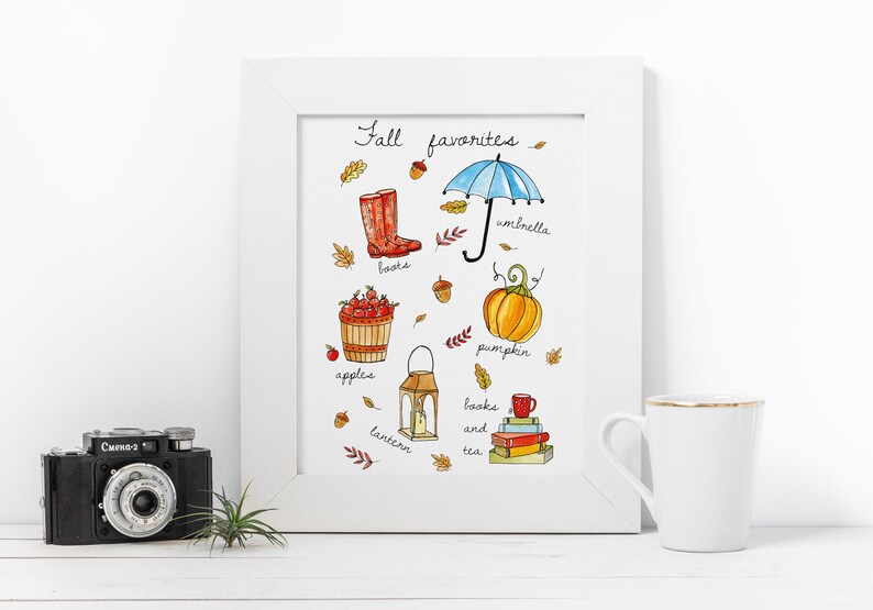 Cozy Fall Watercolor Clipart Bundle. Fall Favorites Watercolor Clipart ...