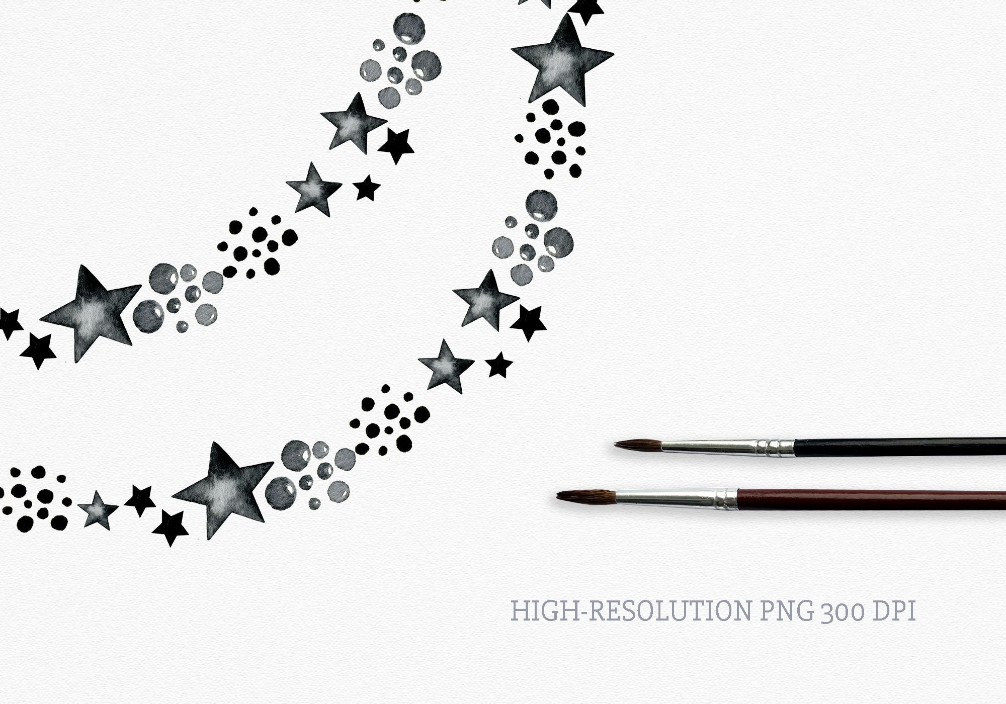 Stars and Bubbles Wreath. Watercolor Clipart. Christmas Wreath, Frame ...