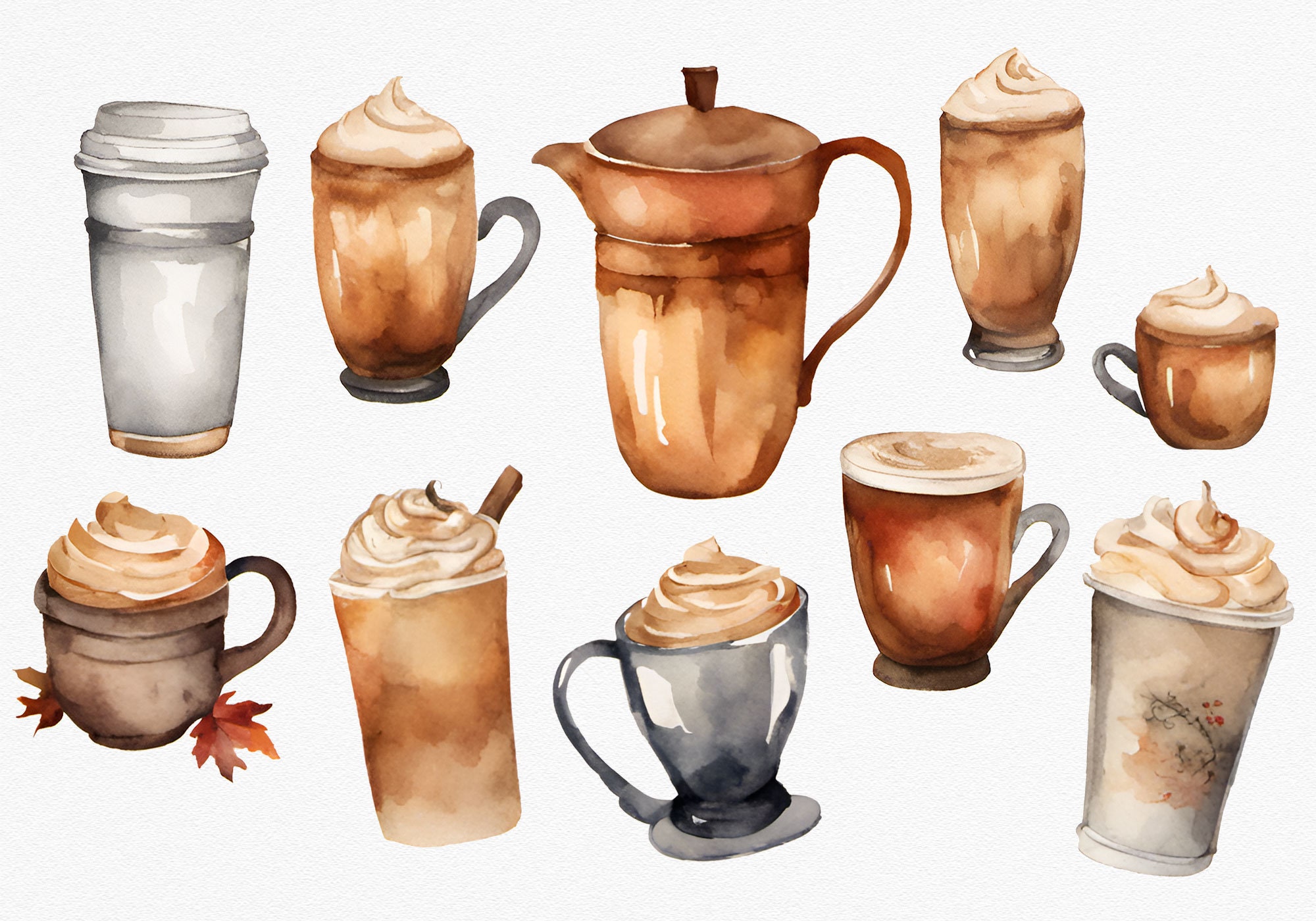 Cozy Fall, Watercolor Autumn Clipart, Halloween Pumpkins, Fall Png ...