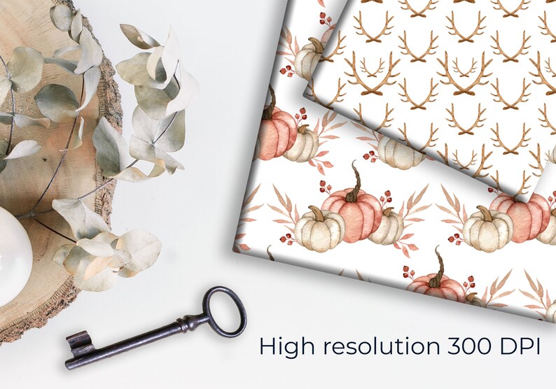 Fall Dreams Digital Papers. Set of 6 Watercolor Autumn Designs With ...