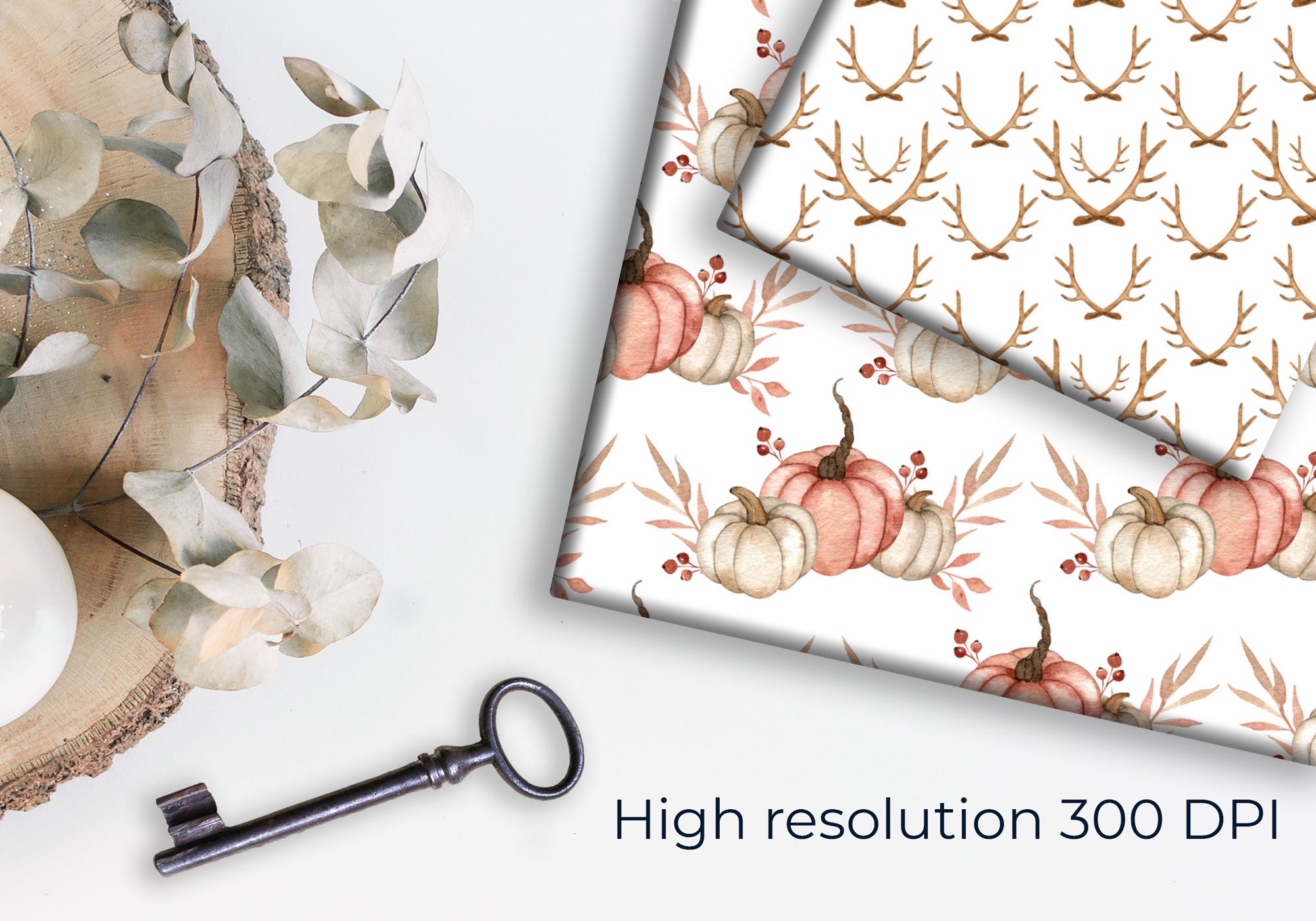 Fall Dreams Digital Papers. Set of 6 Watercolor Autumn Designs With ...