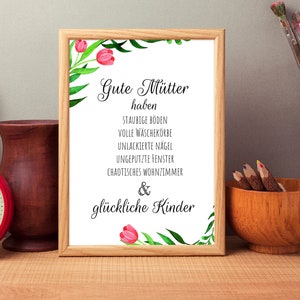 Gute Mütter Poster. Gift for Mothers Day in German. Funny Quote ...