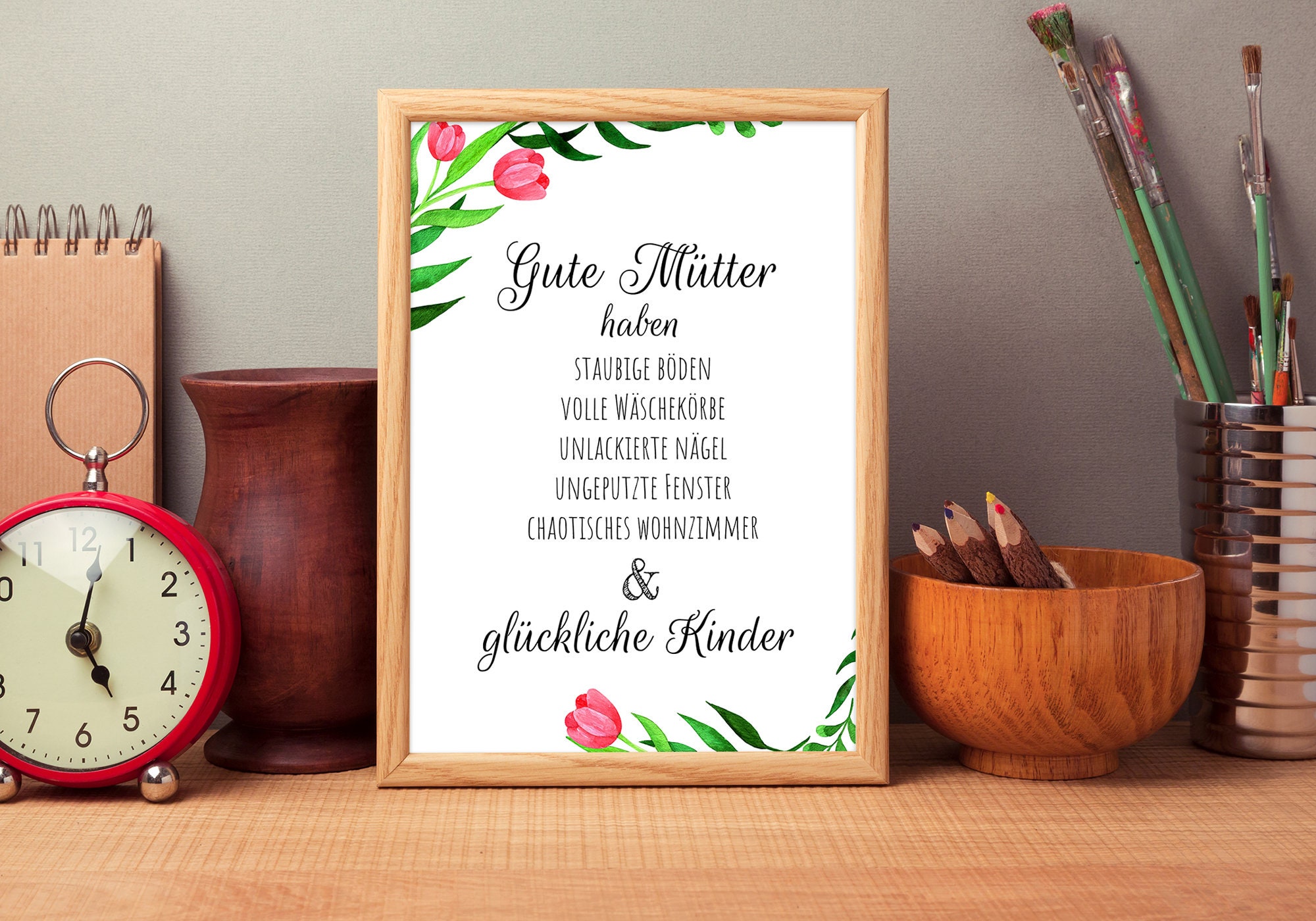 Gute Mütter Poster. Gift for Mothers Day in German. Funny Quote ...