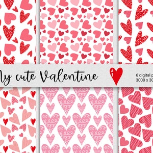 Valentines Digital Papers for Backgrounds, Valentines Day Seamless ...