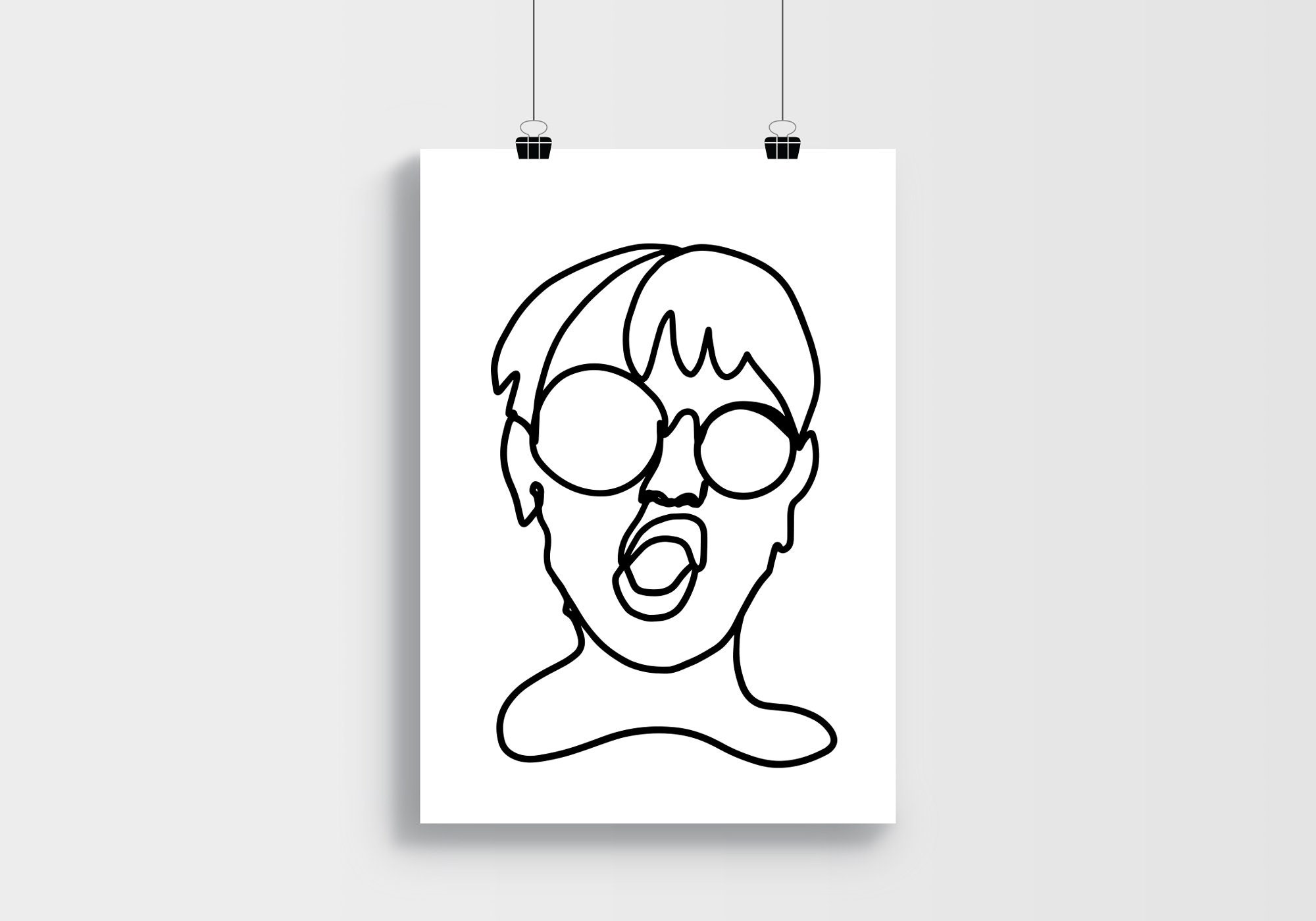One Line Drawing Face Printable Face Illustration Modern - Etsy