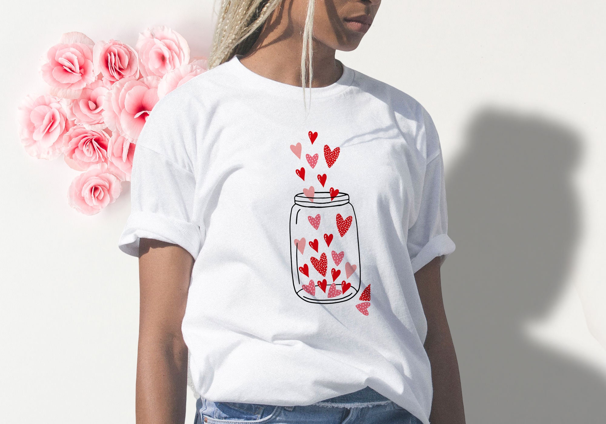 Mason Jar of Hearts Clipart Love Hearts Valentine's Day - Etsy