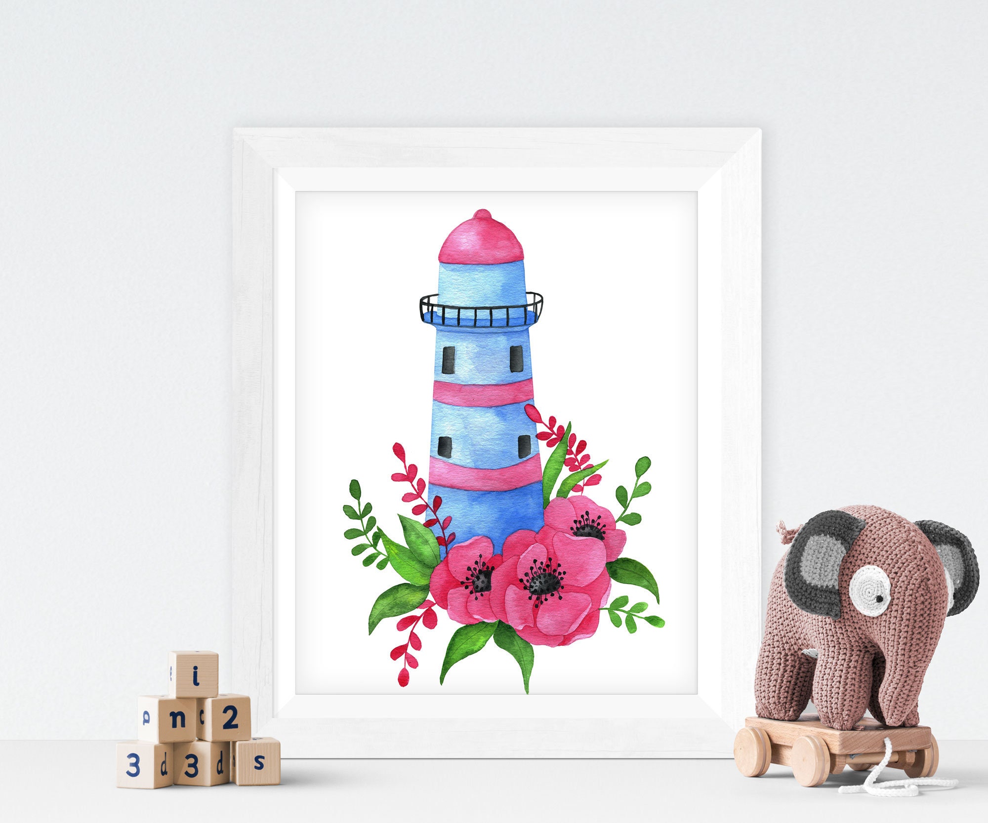 Lighthouse Printable INSTANT DOWNLOAD. Watercolor Lighthouse Print ...