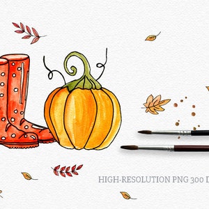 Cozy Fall Watercolor Clipart Bundle. Fall Favorites Watercolor Clipart ...