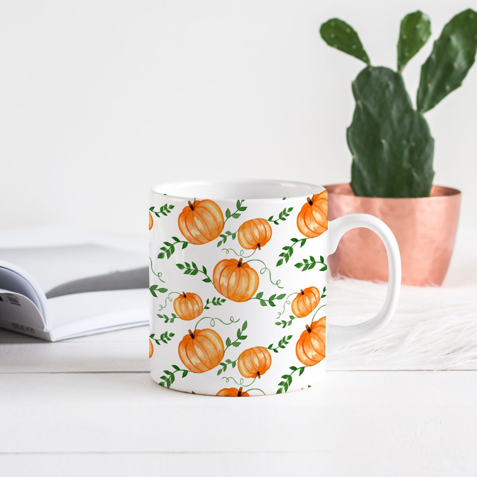 Fall Watercolor Digital Paper. Thanksgiving Paper, Pumpkins Design ...