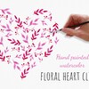 Watercolor Red and Pink Hearts Clipart. Valentines Day Clipart, Wedding ...