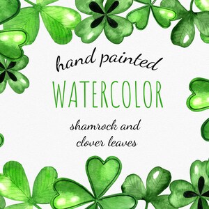 Set of St. Patrick's Watercolor Shamrock Clipart, Shamrock Watercolor ...