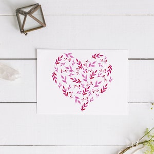 Love Heart Clipart for Valentine's Day and Wedding. Pink Floral Heart ...