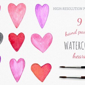 Watercolor Heart Clipart, Valentine's Day Heart, Heart Pack PNG - Etsy