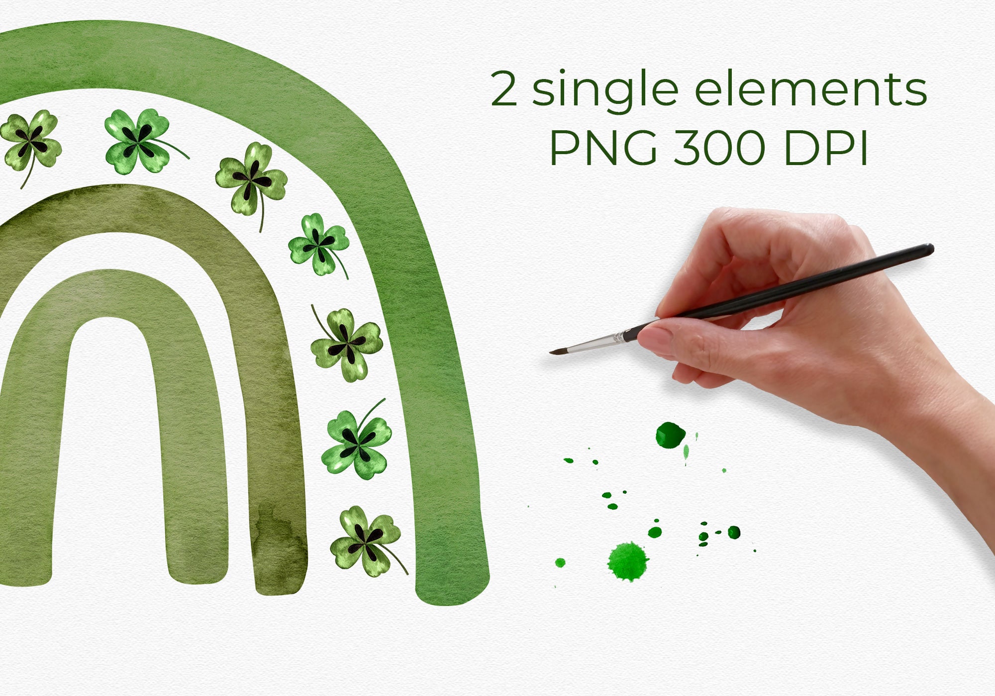 St.patrick's Day Clipart. Green Rainbow With Clover. Shamrock Rainbow ...