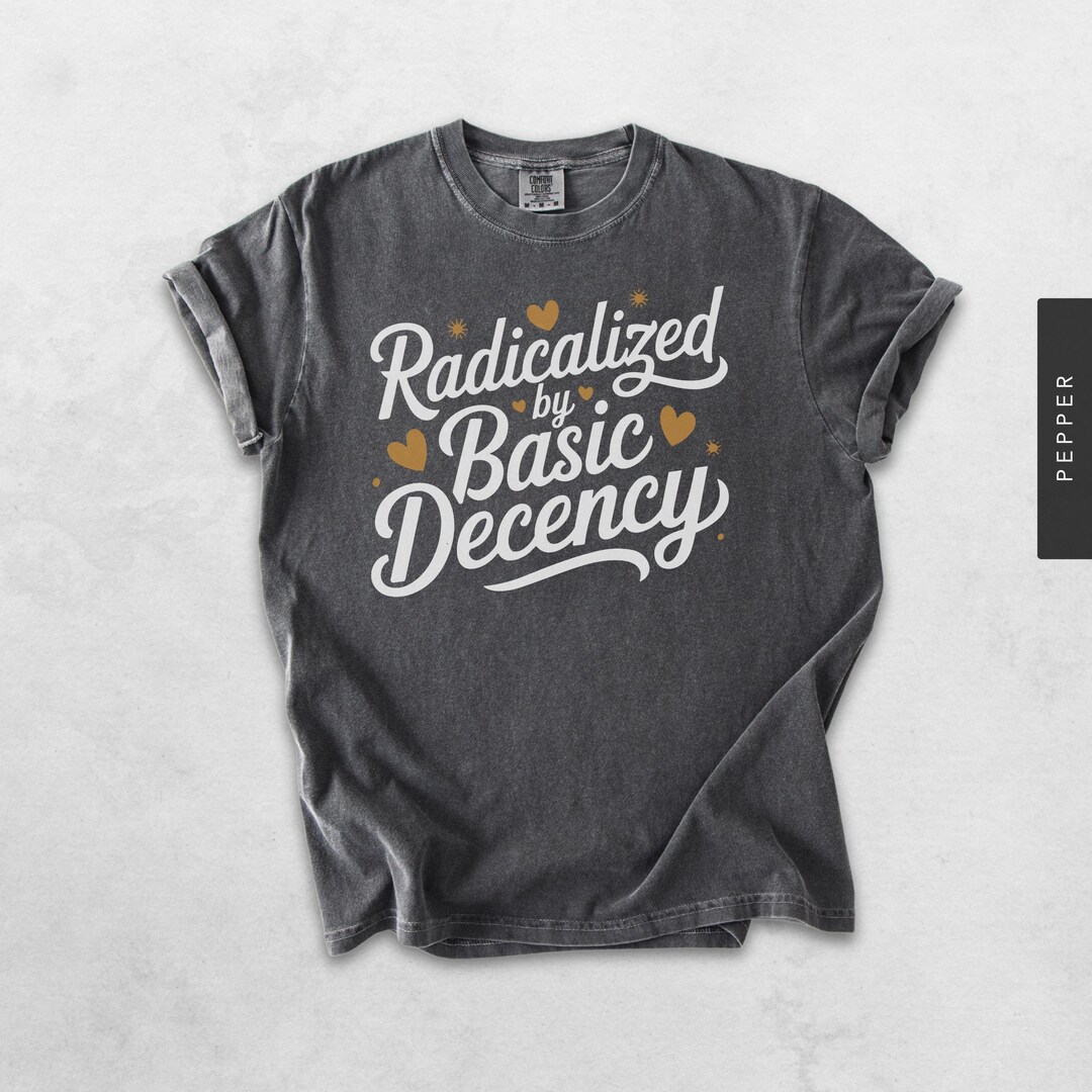 Radicalized by Basic Decency T-shirt, Vintage Style Political Shirt ...