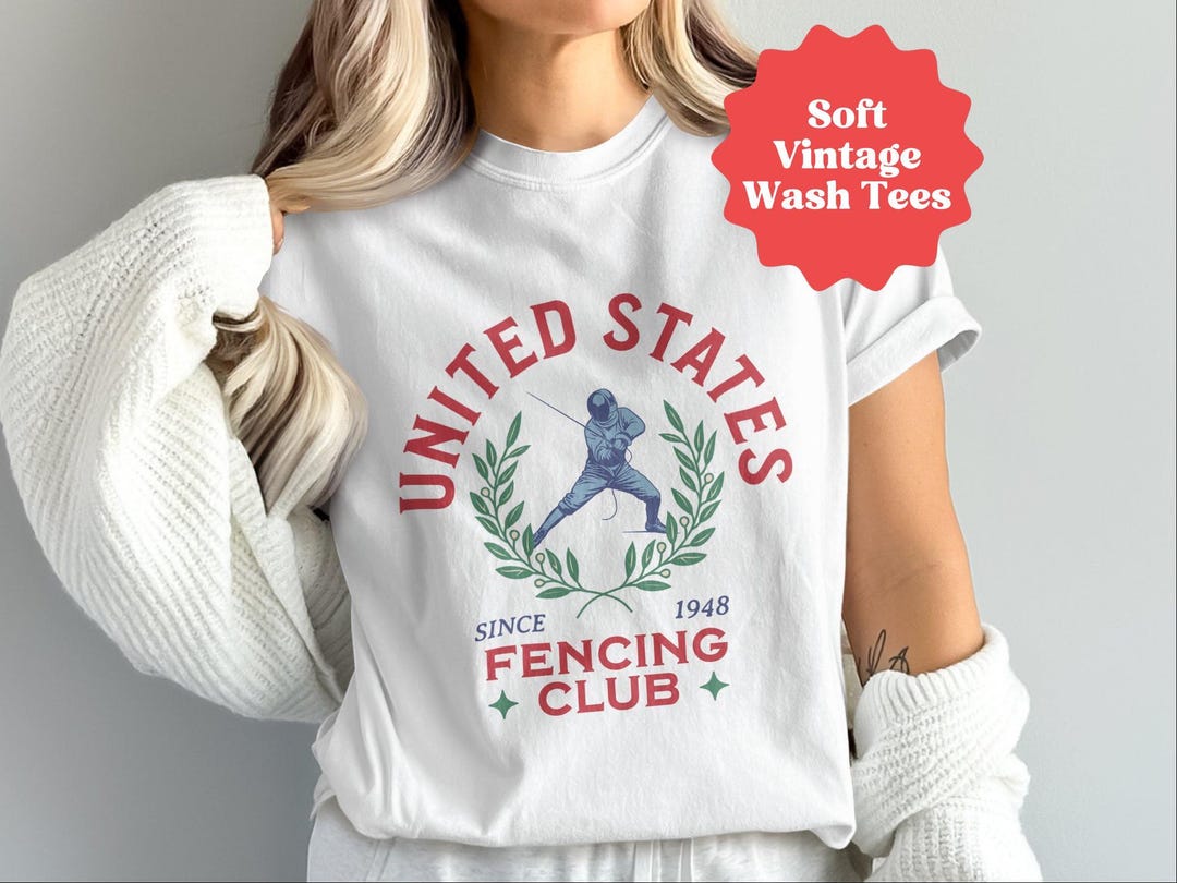 Comfort Colors® USA Fencing Club T-shirt, Fencing Enthusiast Graphic ...