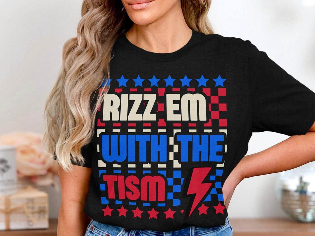 Retro Rizz Em With the Tism USA Bolt of Lightning Autism Awareness ADHD ...