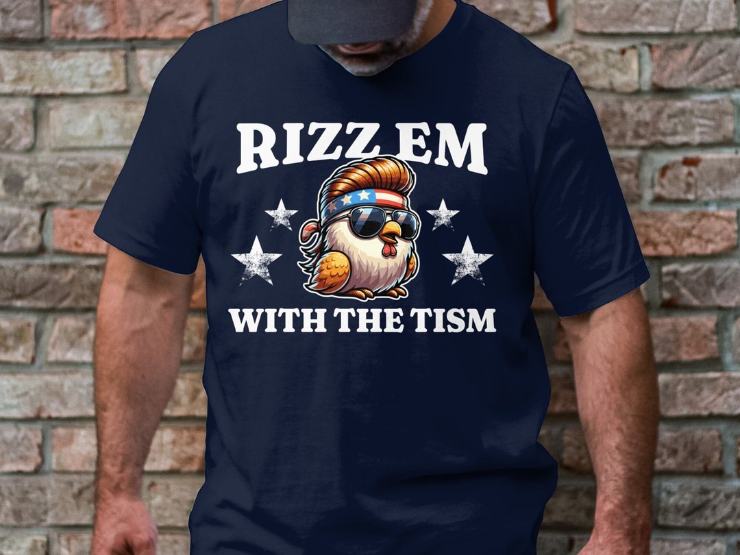 Eagle Rizz Em With the Tism Shirt America Mullet Funny Beer Patriotic ...