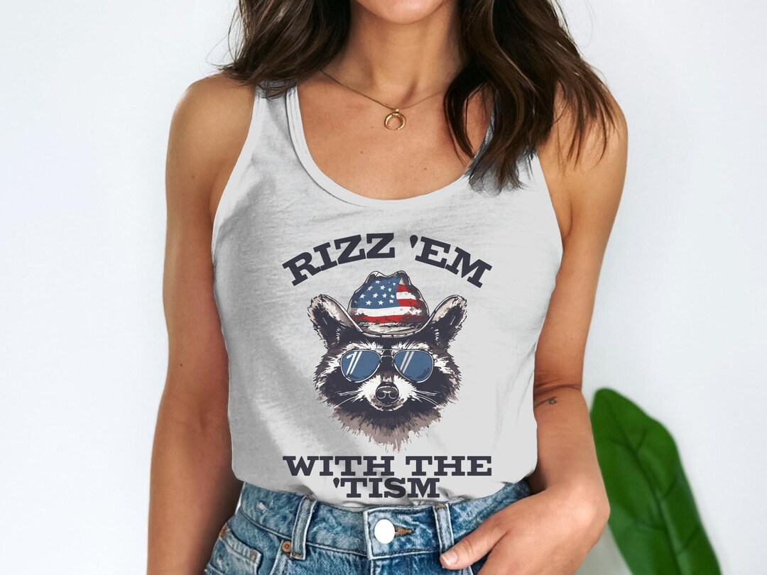 Patriotic Rizz Em With the Tism Raccoon Meme Shirt, Vintage Country ...