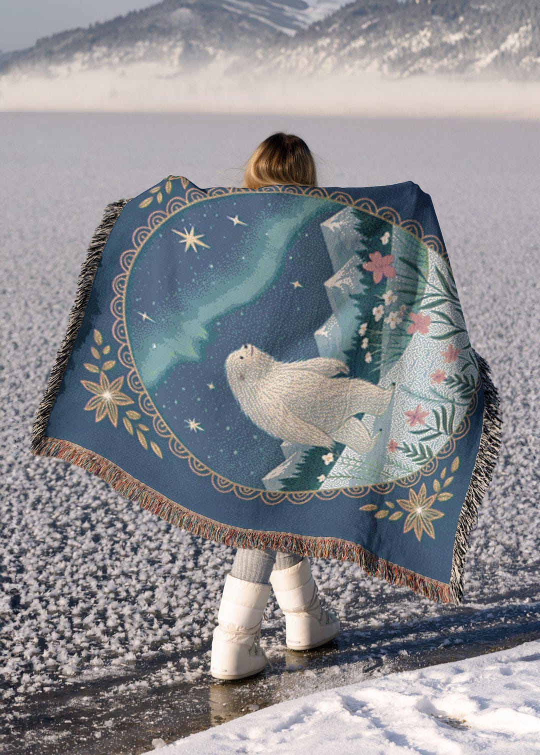 Yeti Cryptid Blanket Woven Throw Cotton Goblincore Tapestry Blanket ...