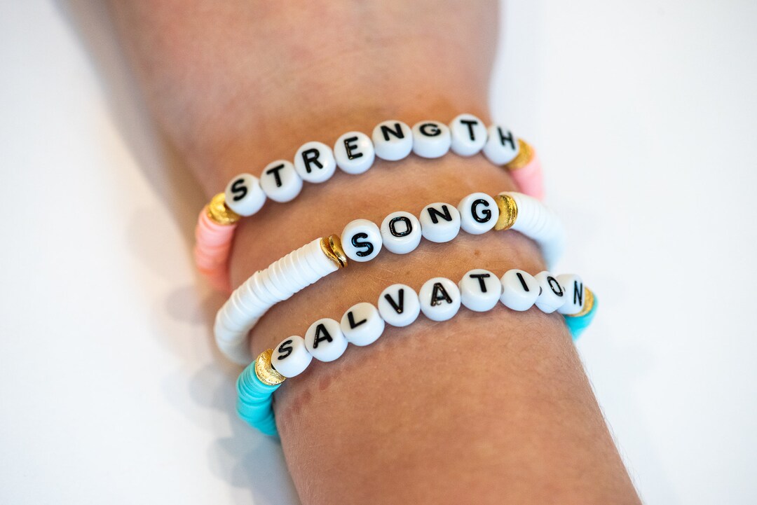 Name Meaning Bracelet Stack Heishi Beads - Etsy