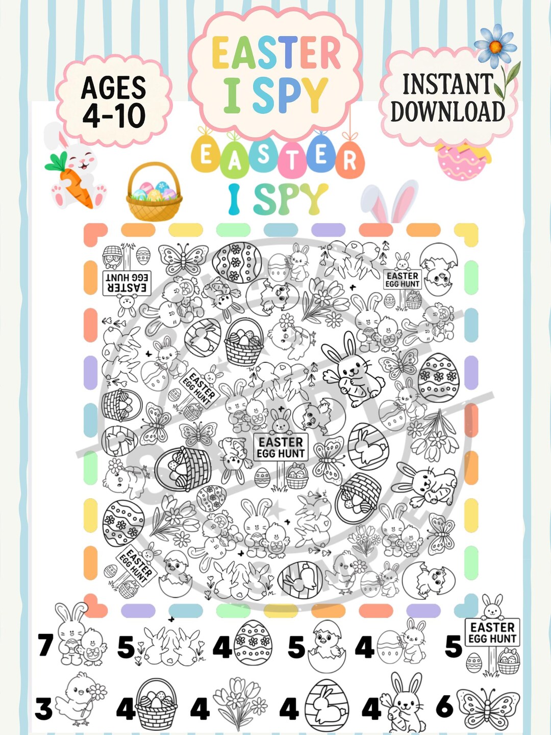 Easter I Spy Printable for Kids | Easter Activity Sheet | Toddler ...