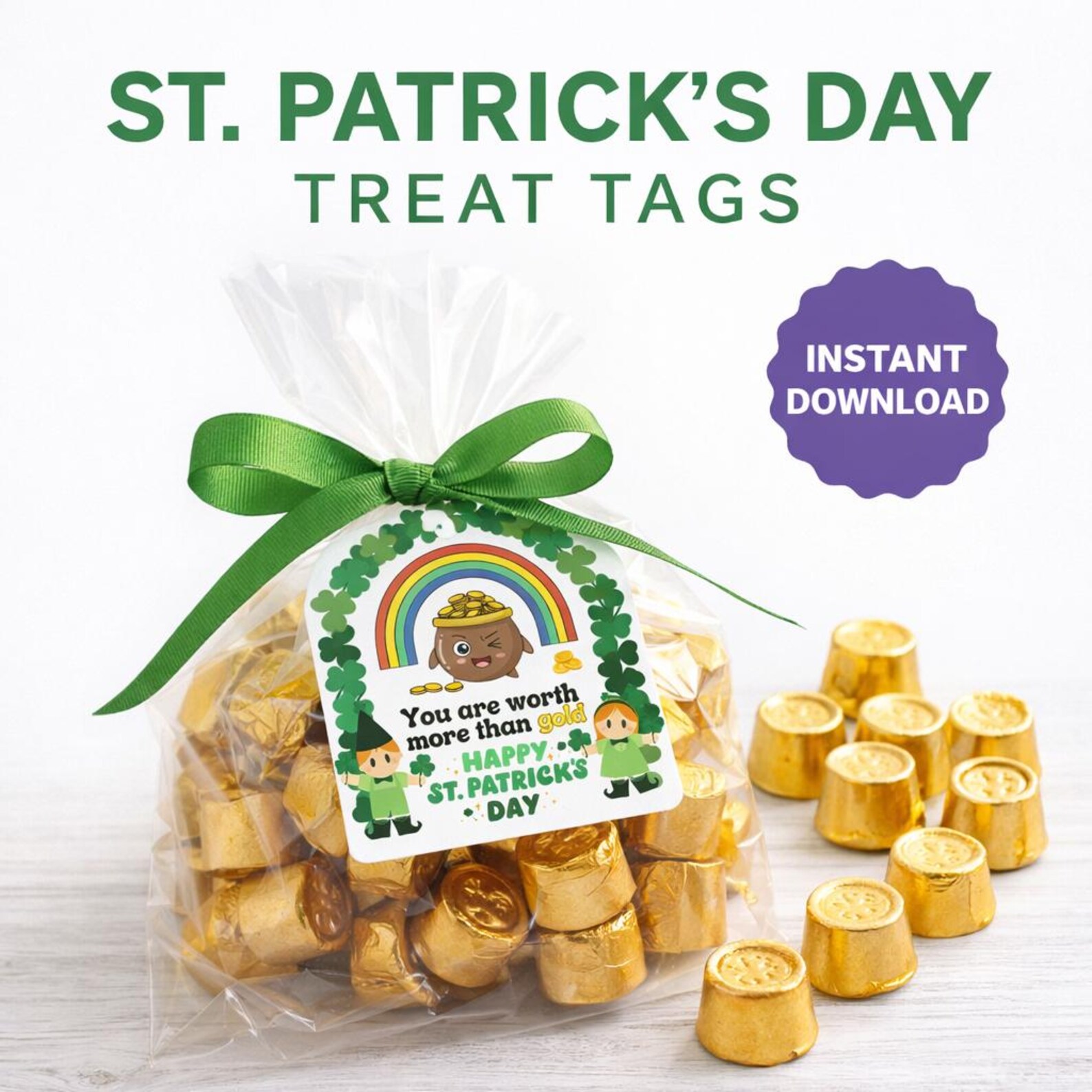St Patrick’s Day Treat Tags Printable | You Are Worth More Than Gold ...