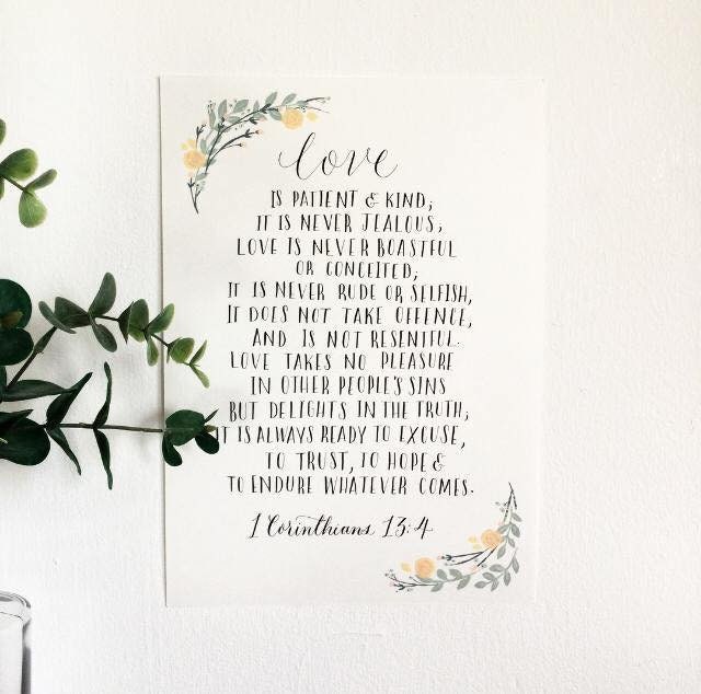 Love, Handwritten Print - Etsy