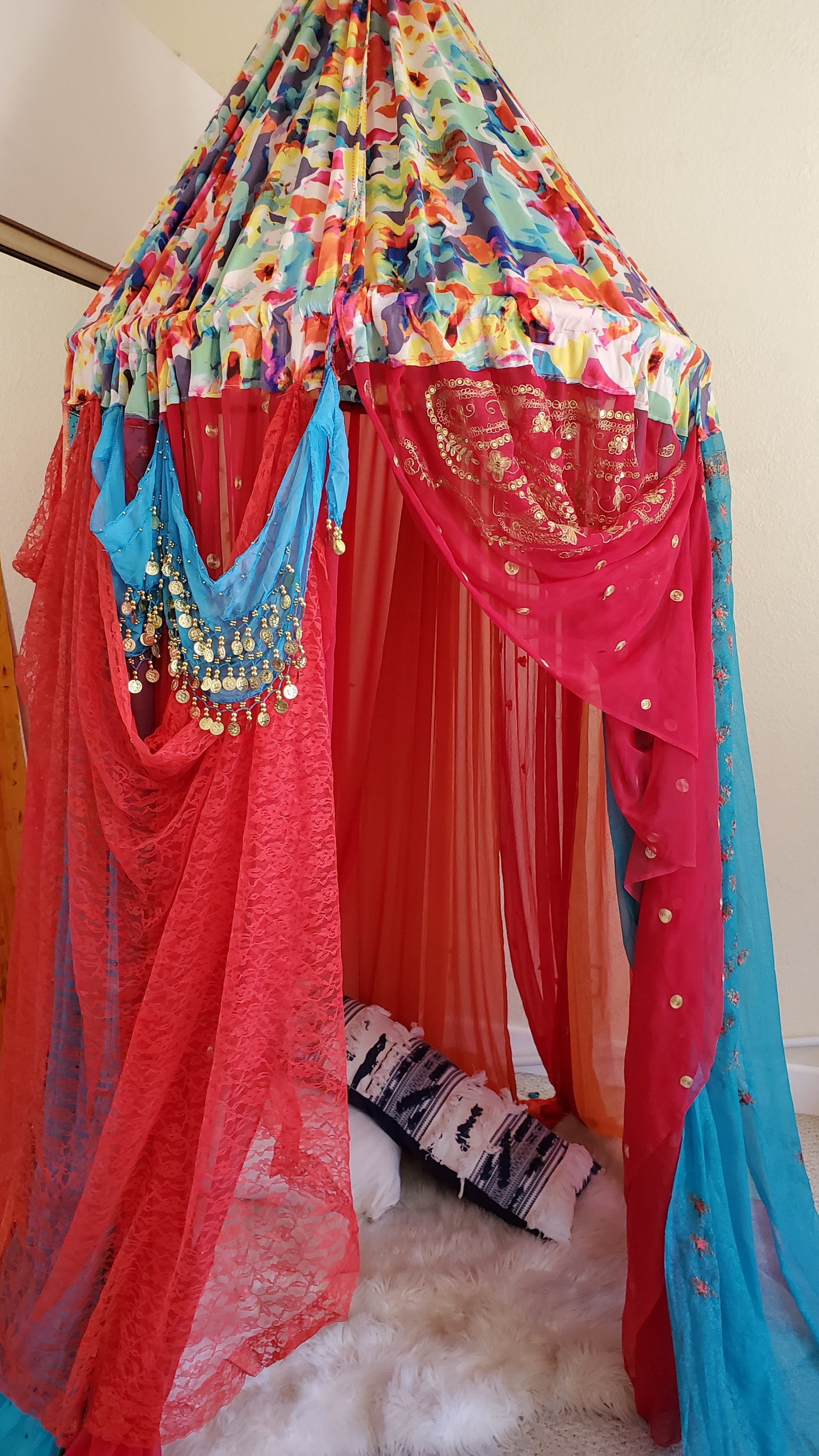 XL Boho canopy, boho decor, canopy, fort, tent, festival, party ...