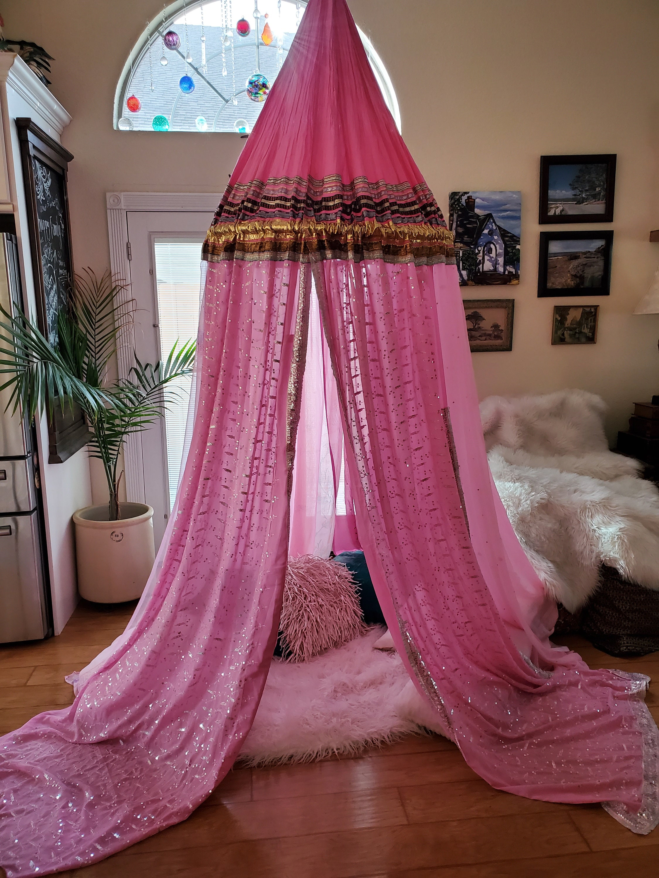 boho hanging tent (XL), meditation tent, bed canopy, boho decor ...