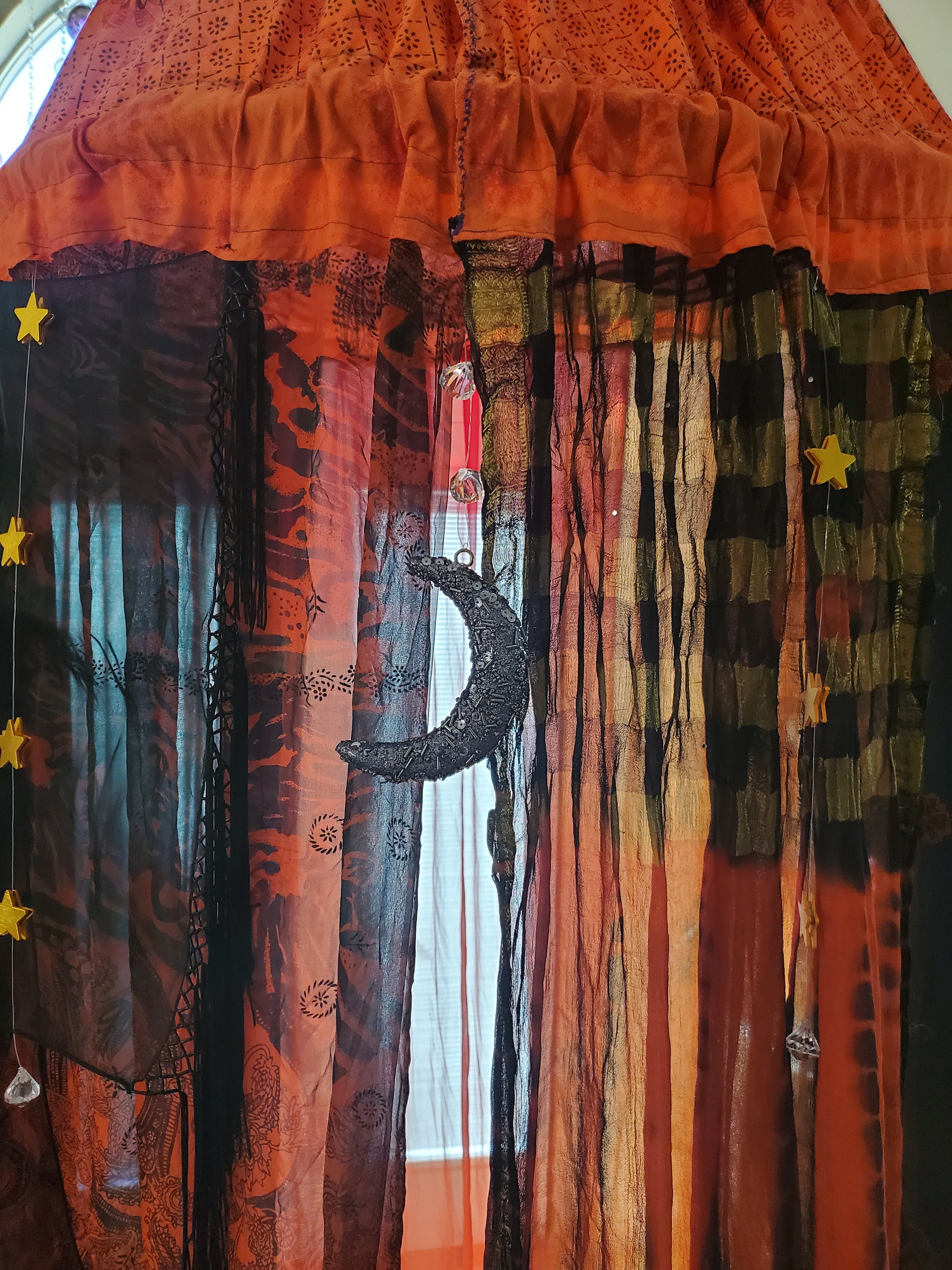 bohemian, goth, bed canopy, canopy, meditation, fort, tent, dorm room ...
