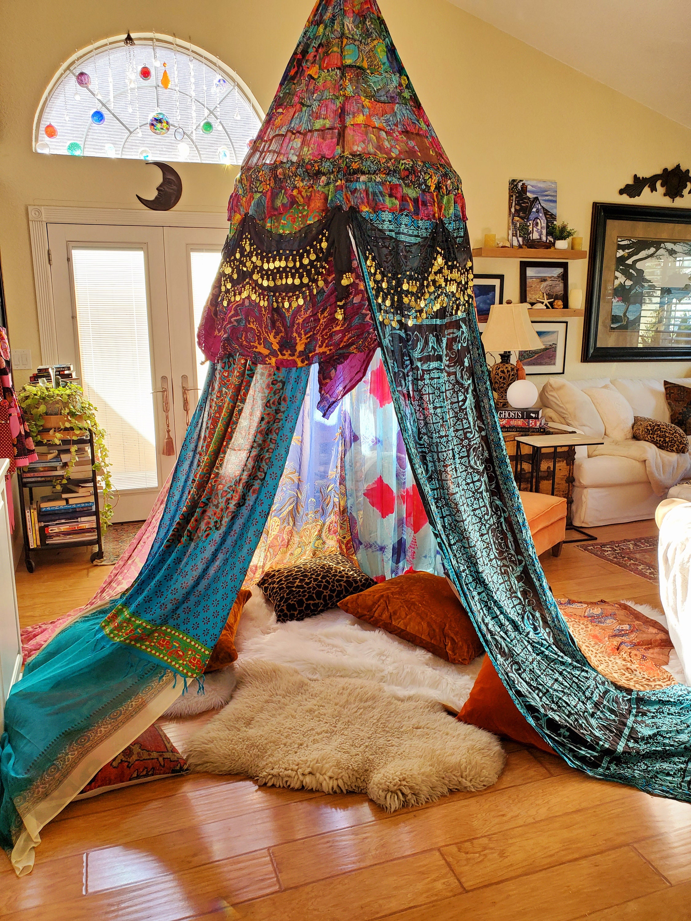 boho canopy, boho decor, canopy, fort, tent, festival, party prop ...