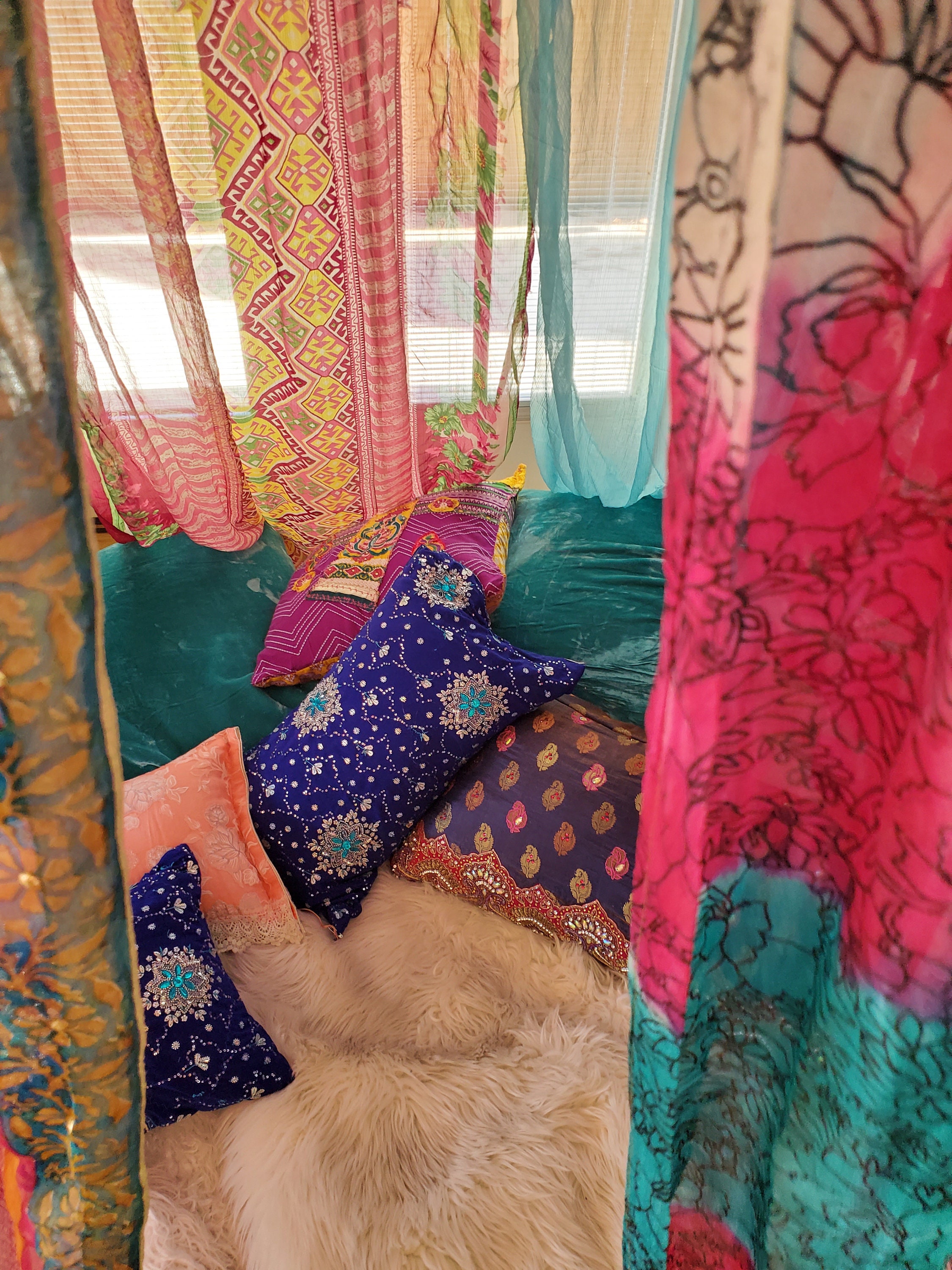 boho hanging tent, meditation tent, bed canopy, boho decor, baldachin ...