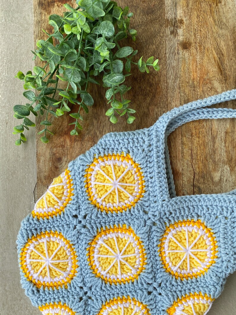 Citrusly Granny Square Tote Bag Crochet Pattern - Etsy